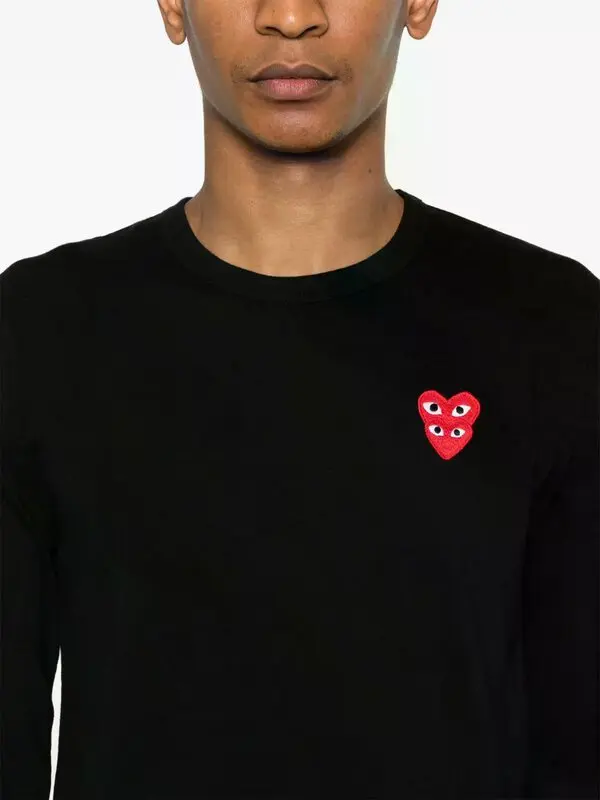 Play Comme Des Garcon Heart-patch T-shirt