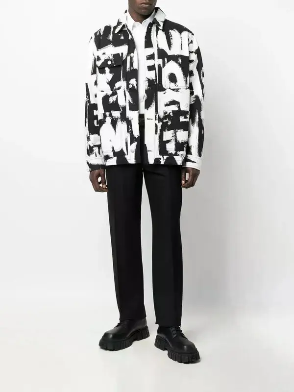 Alexander McQueen Text Print Denim Jacket