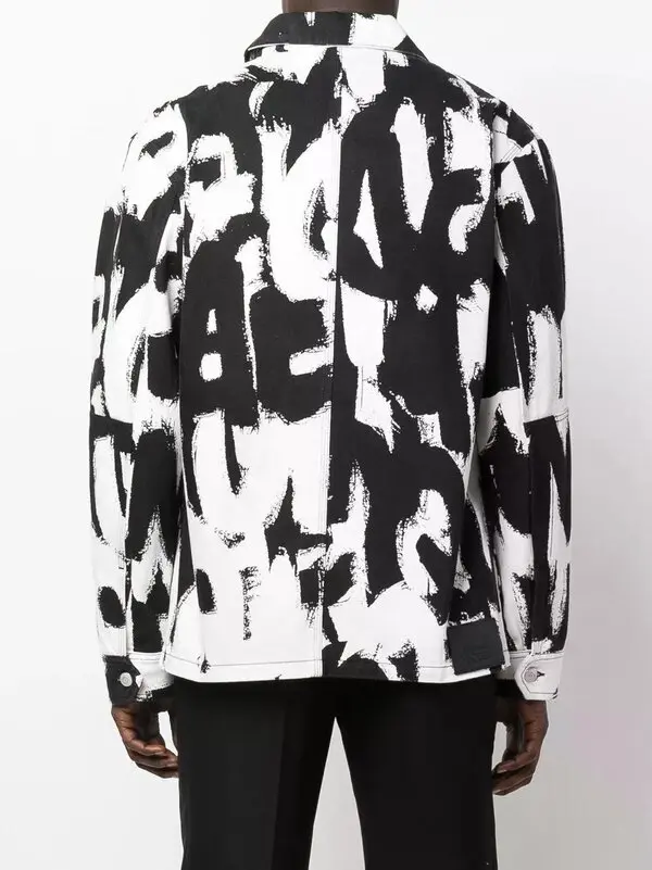 Alexander McQueen Text Print Denim Jacket