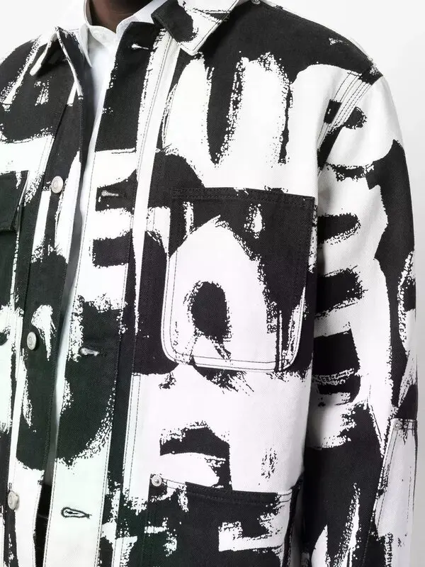 Alexander McQueen Text Print Denim Jacket