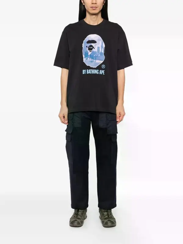 A BATHING APE Logo Print T-shirt - Black