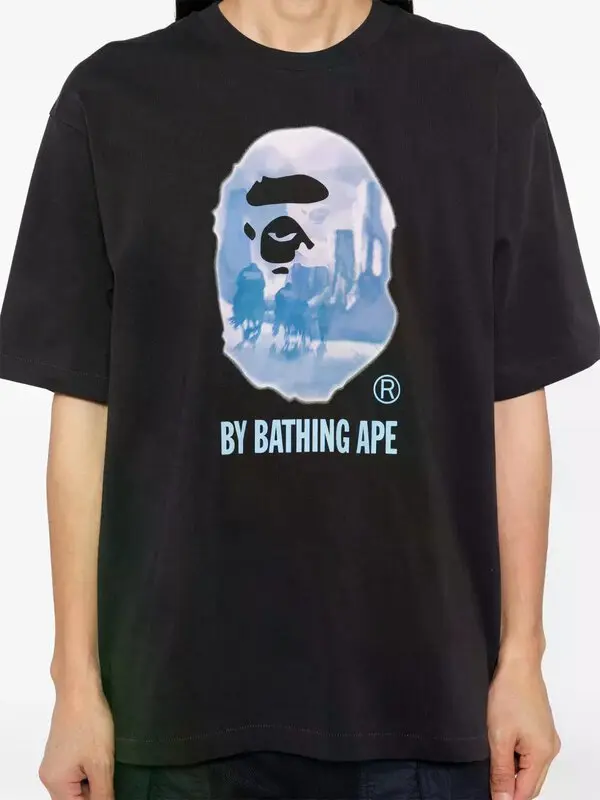 A BATHING APE Logo Print T-shirt - Black