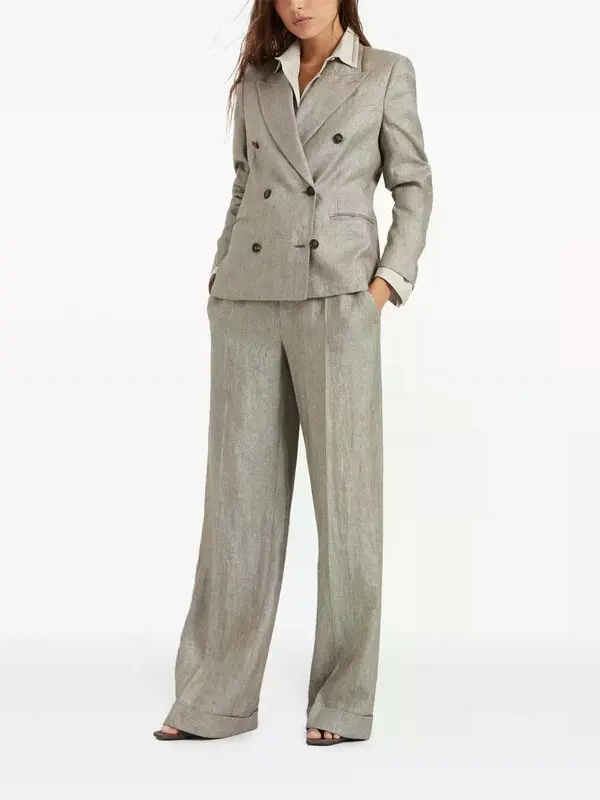 Brunello Cucinelli Mélange-effect Blazer With Monili Detailing