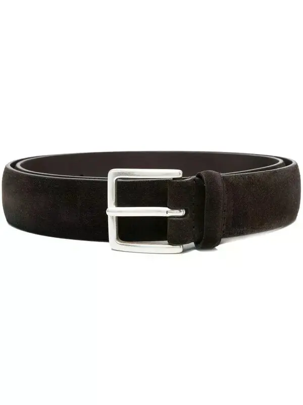Orciani Square-buckle Suede Belt - Brown