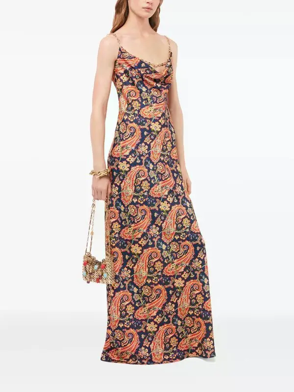 Rabanne Paisley Nuisette Maxi Dress - Blue