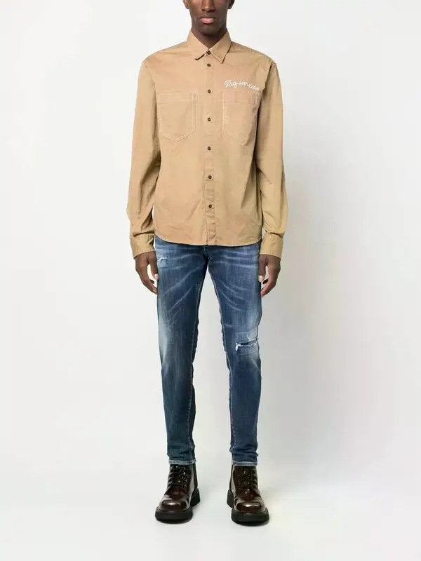 Dsquared2 Logo-embroidered Button-up Shirt