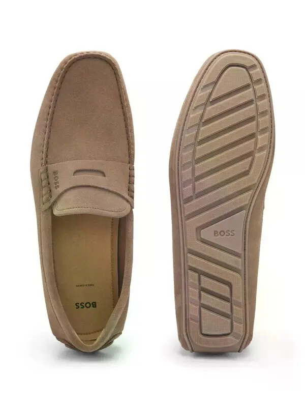 BOSS Suede Loafers With Penny Trim