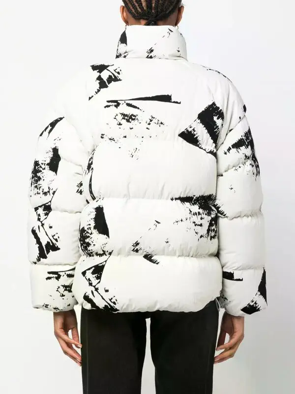 Y3 Paint Splatter Print Puffer Jacket
