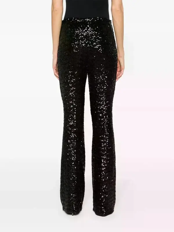 Oseree Sequin-embellished Wide-leg Trousers - Black