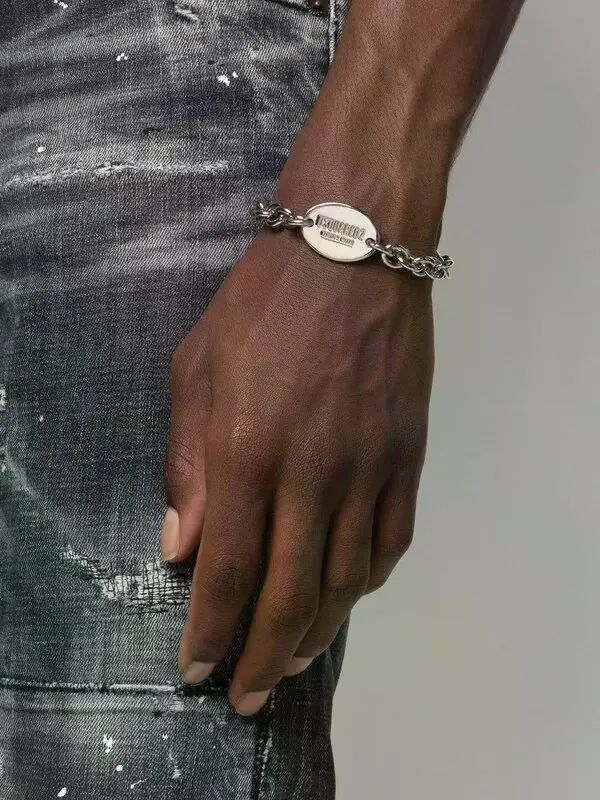 Dsquared2 Logo-engraved Chain-link Id Bracelet