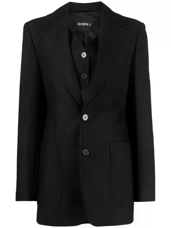 Goen.j Notched-lapels Single-breasted Blazer