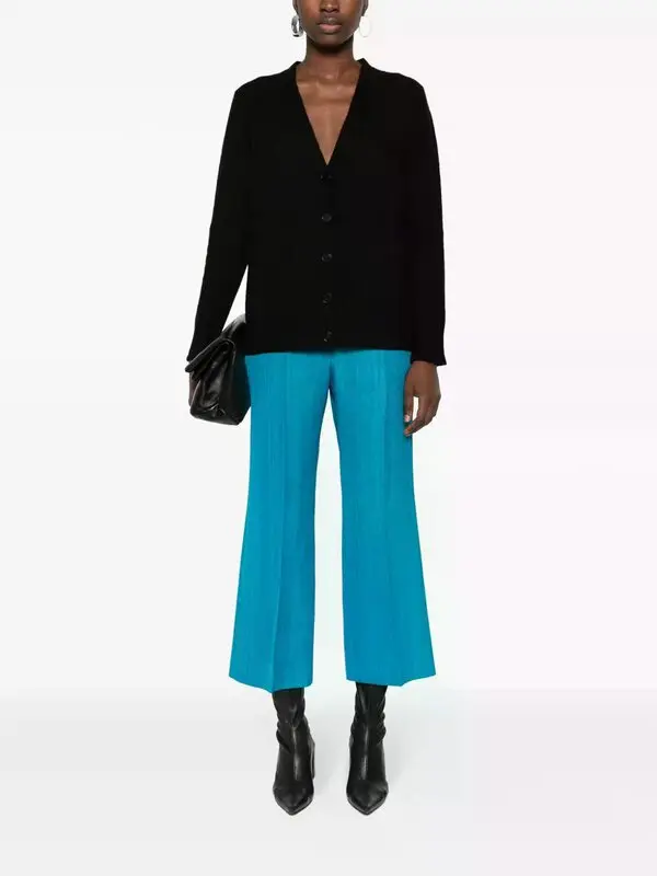 JIL SANDER Logo-engraved-buttons Wool Cardigan
