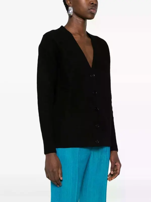 JIL SANDER Logo-engraved-buttons Wool Cardigan