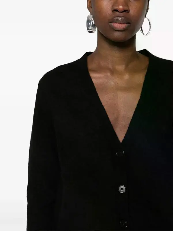 JIL SANDER Logo-engraved-buttons Wool Cardigan