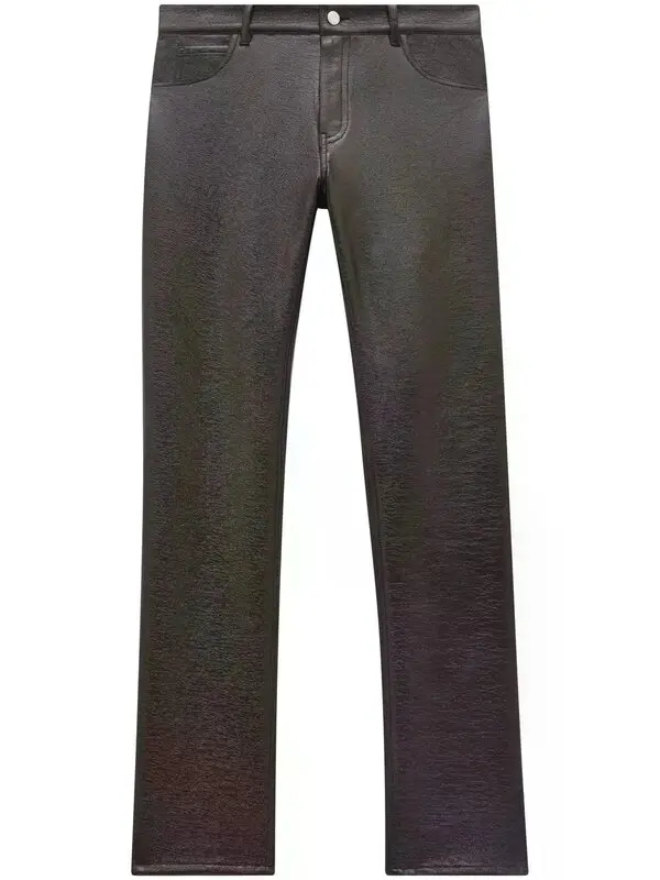 COURREGES Slim-cut Vinyl Trousers - Brown