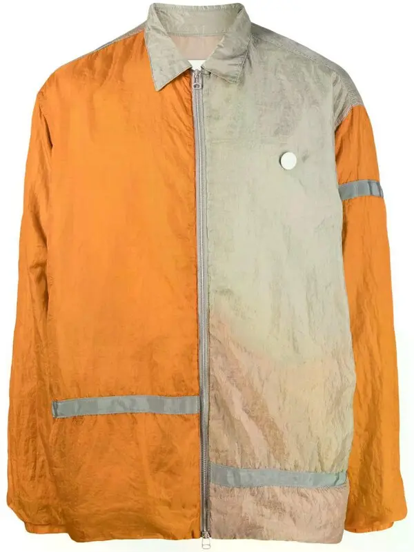 OAMC Re:work Contrasting Panelled Shirt Jacket - Orange