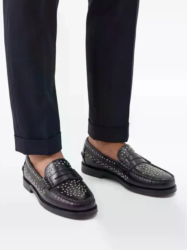 SEBAGO Stud-embellished Calf Leather Loafers