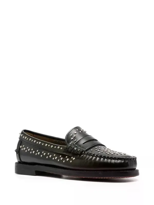SEBAGO Stud-embellished Calf Leather Loafers