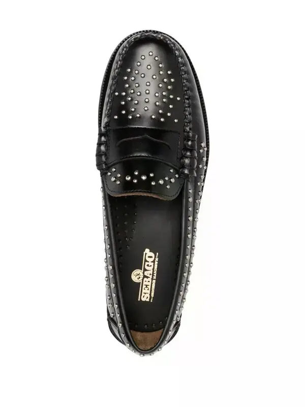 SEBAGO Stud-embellished Calf Leather Loafers