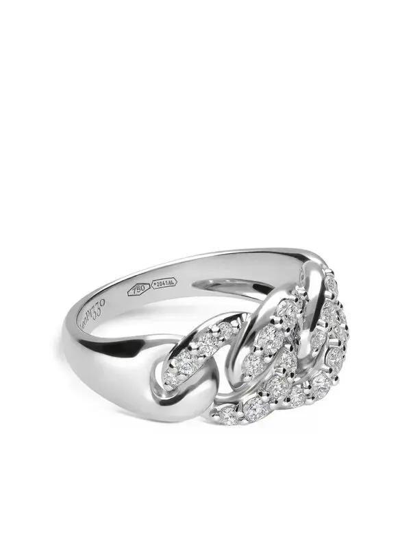 LEO PIZZO 18kt White Gold Gourmette Diamond Ring - Silver