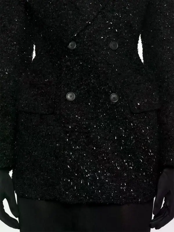 Balenciaga Double-breasted Bouclé Blazer - Black