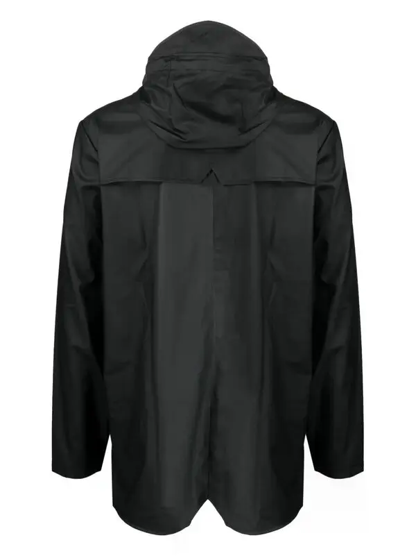 Rains Drawstring-hooded Buttoned Rain Jacket