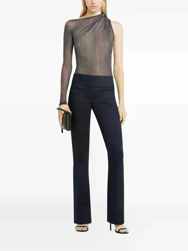 COURREGES Striped Mesh Top - Black