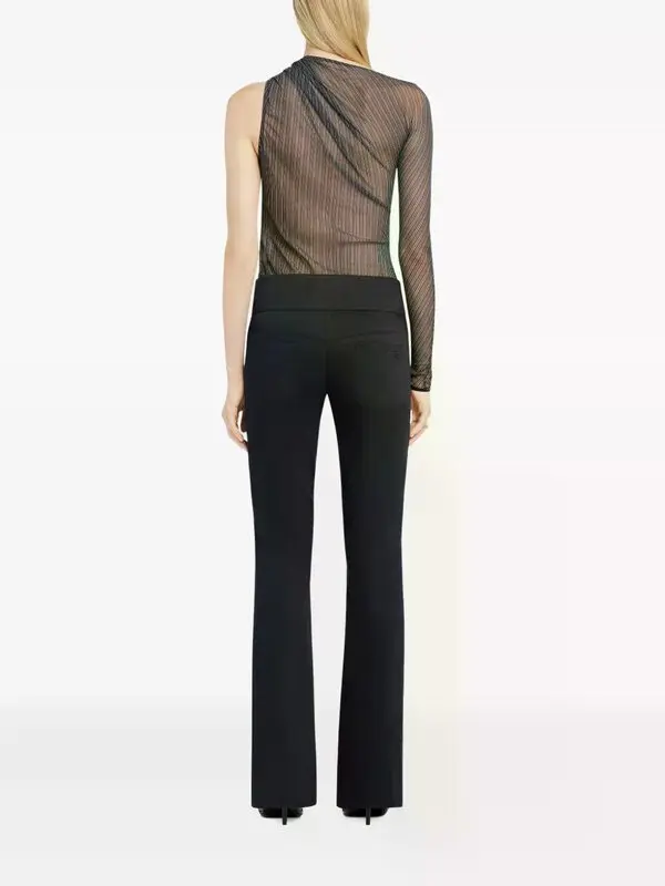 COURREGES Striped Mesh Top - Black