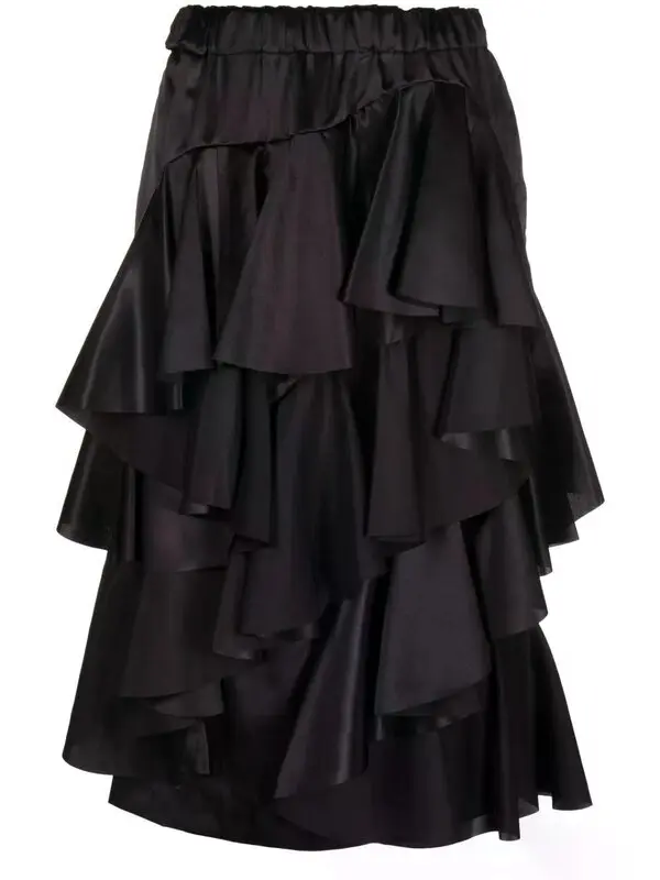 Comme Des Garçons Ruffled Tiered Midi Skirt