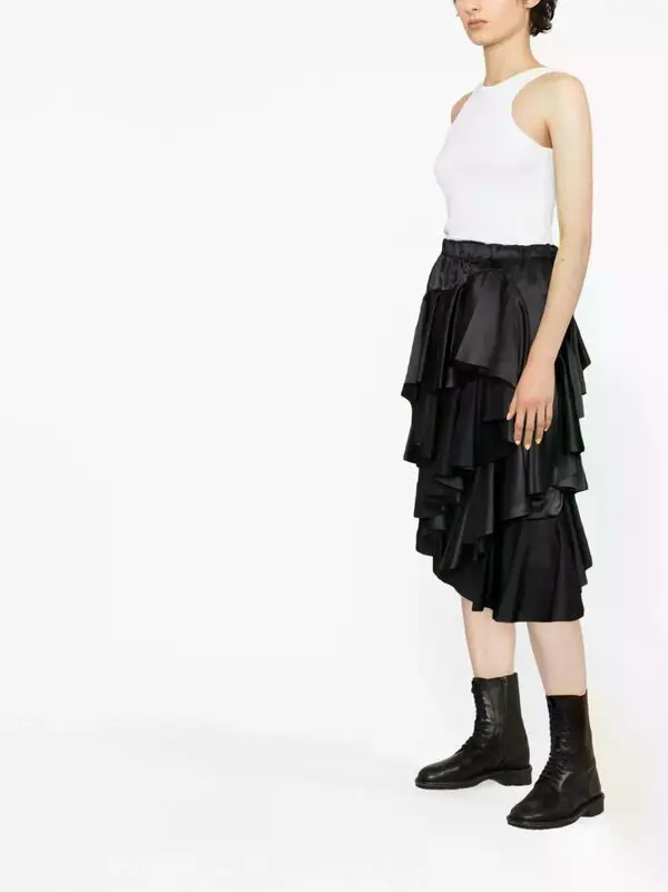 Comme Des Garçons Ruffled Tiered Midi Skirt