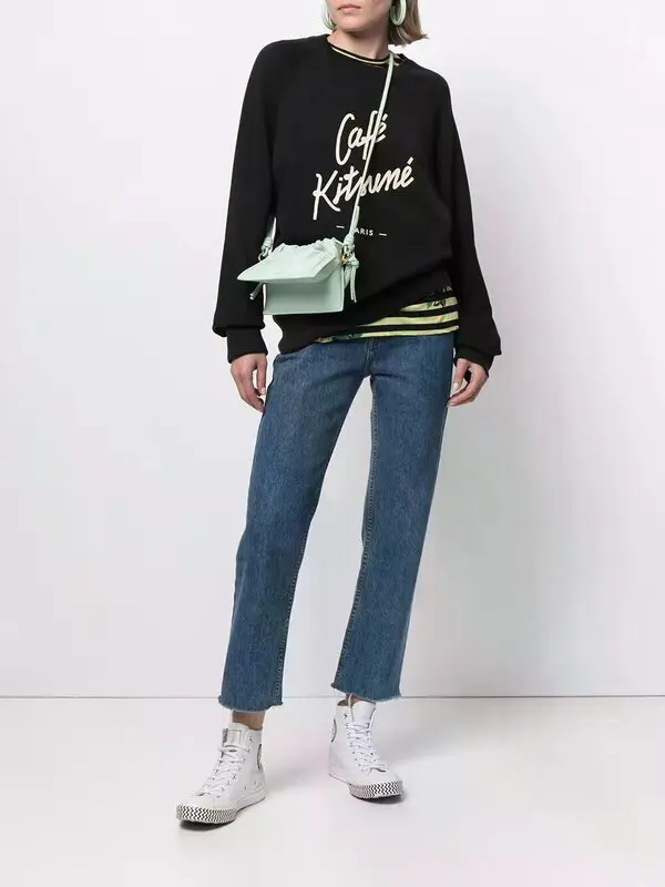 CAFÉ KITSUNÉ Logo-print Cotton Sweatshirt