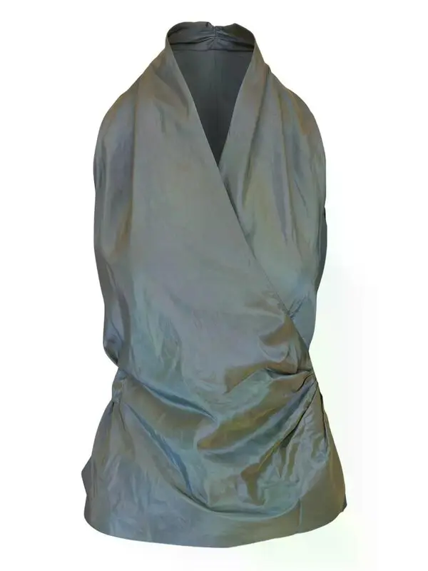 PETER COHEN Wrap-around Sleeveless Silk Top