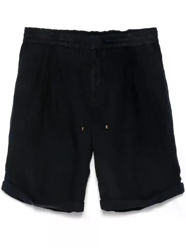 Brunello Cucinelli Linen Gabardine Bermuda Shorts - Blue