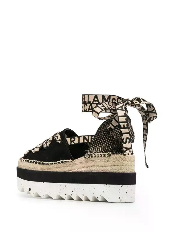 Stella McCartney Gaia Logo-jacquard Espadrilles - Black