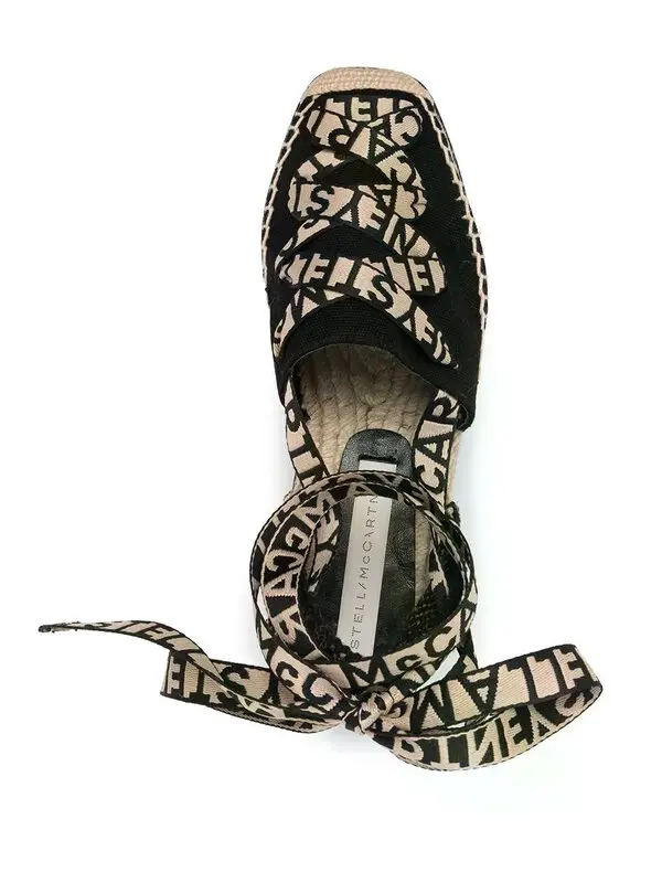 Stella McCartney Gaia Logo-jacquard Espadrilles - Black