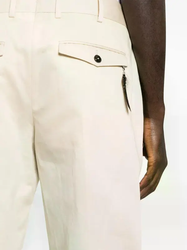 PT TORINO Feather-detail Poplin Trousers