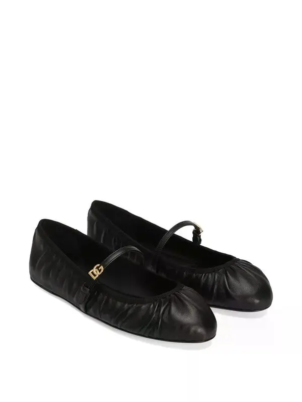 Dolce & Gabbana Nappa Leather Ballet Flats With Dg Logo