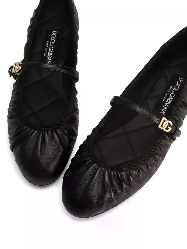 Dolce & Gabbana Nappa Leather Ballet Flats With Dg Logo