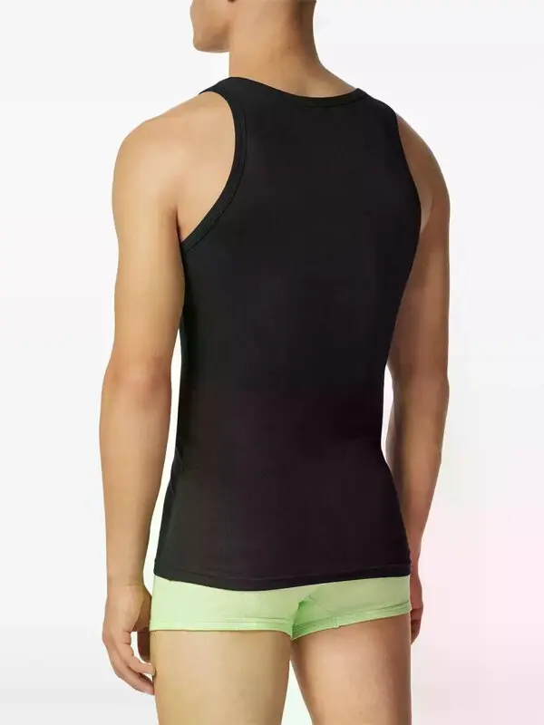 Versace Logo-embroidered Ribbed Tank Top