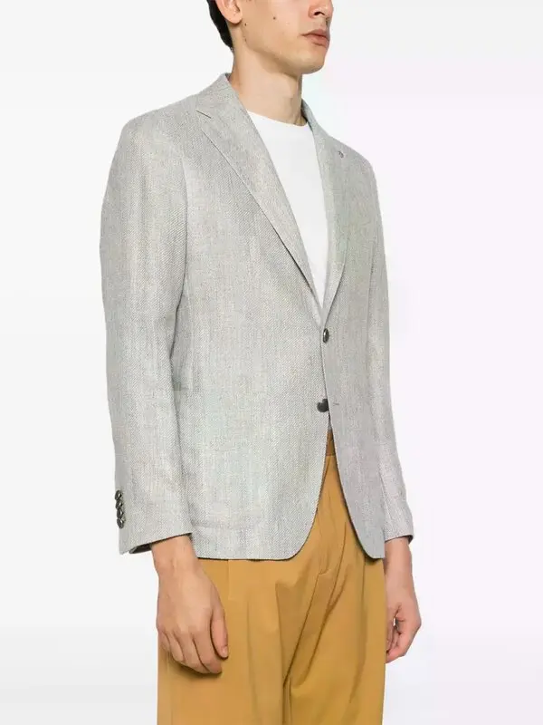 Tagliatore Notched-lapels Single-breasted Blazer - Grey