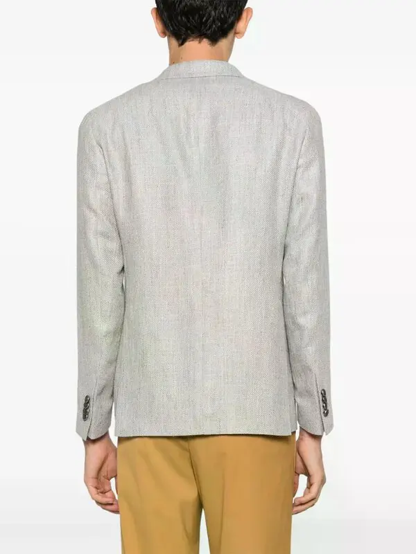 Tagliatore Notched-lapels Single-breasted Blazer - Grey