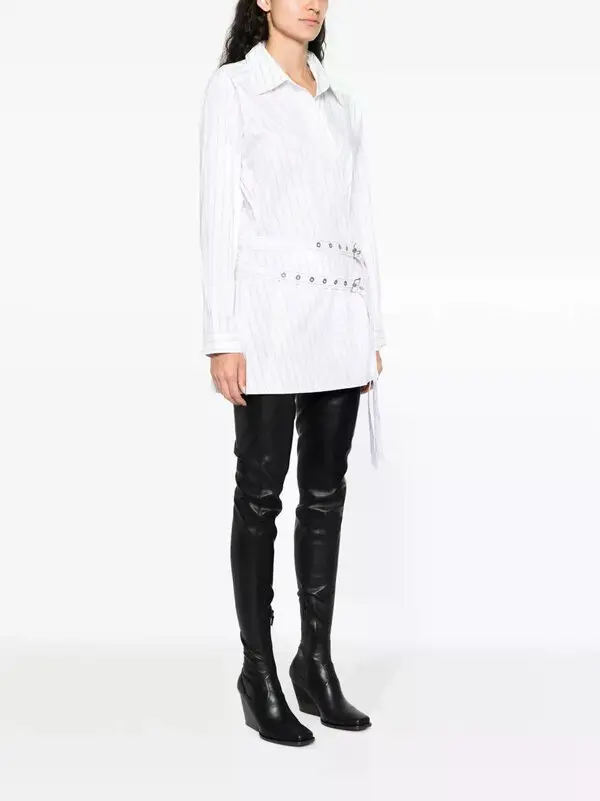 AMBUSH Striped Cotton-blend Shirtdress
