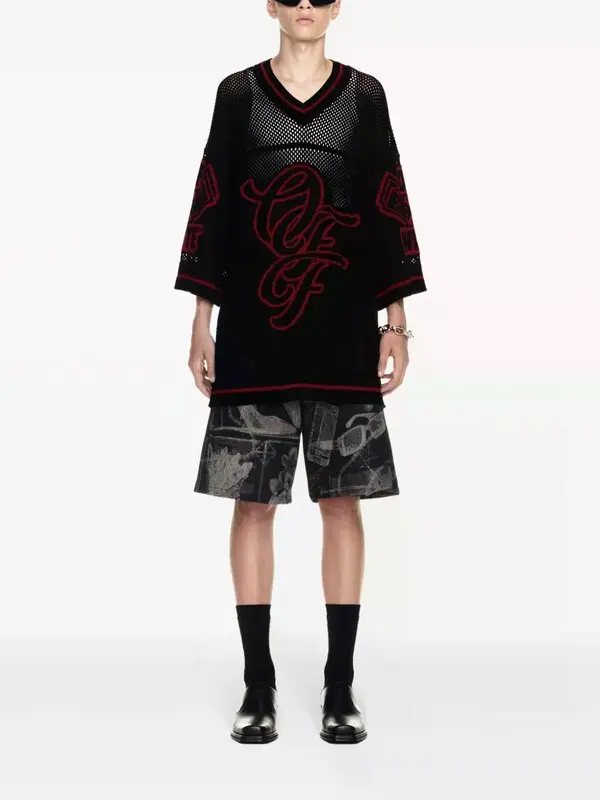 Off-White Knitted-mesh T-shirt