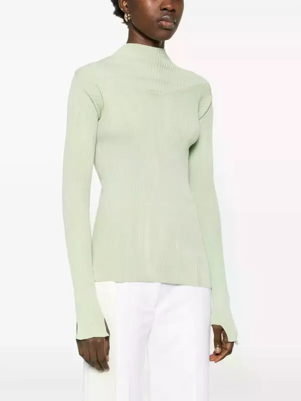 Victoria Beckham Ribbed High Neck Top