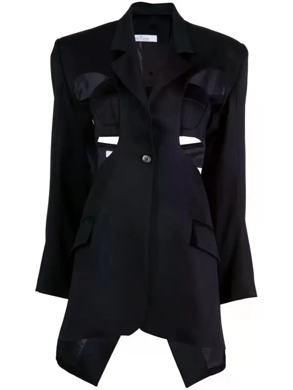 Rokh Cut-out Single-breasted Blazer - Blue