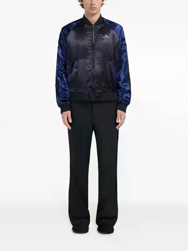 Marni Logo-embroidered Satin Bomber Jacket