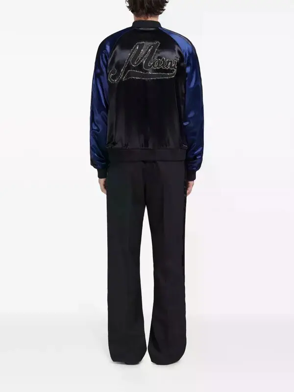 Marni Logo-embroidered Satin Bomber Jacket