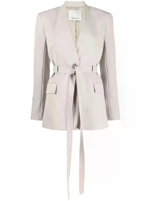 3.1 Phillip Lim Tied-waist Single-breasted Blazer - Grey
