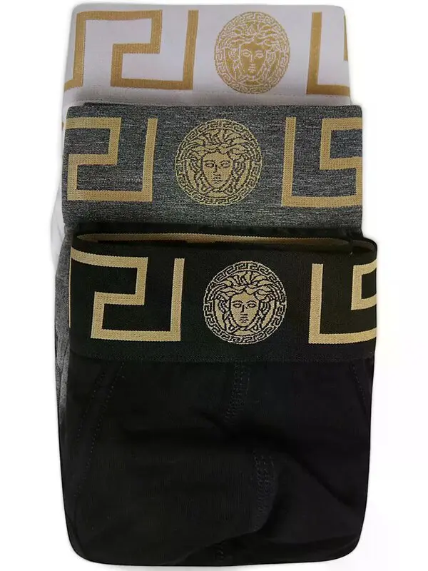 Versace Cotton-jersey Briefs 3-pack - Black