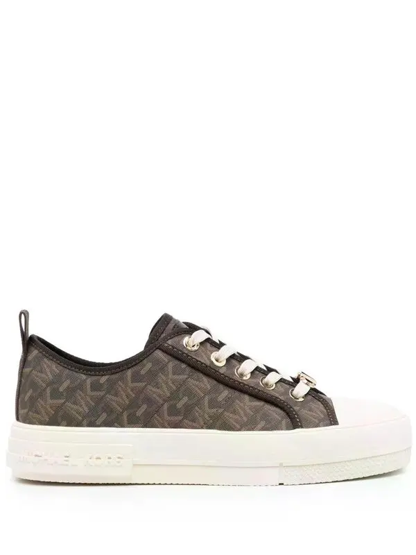 Michael Kors Logo Pattern Lace-up Sneakers - Brown